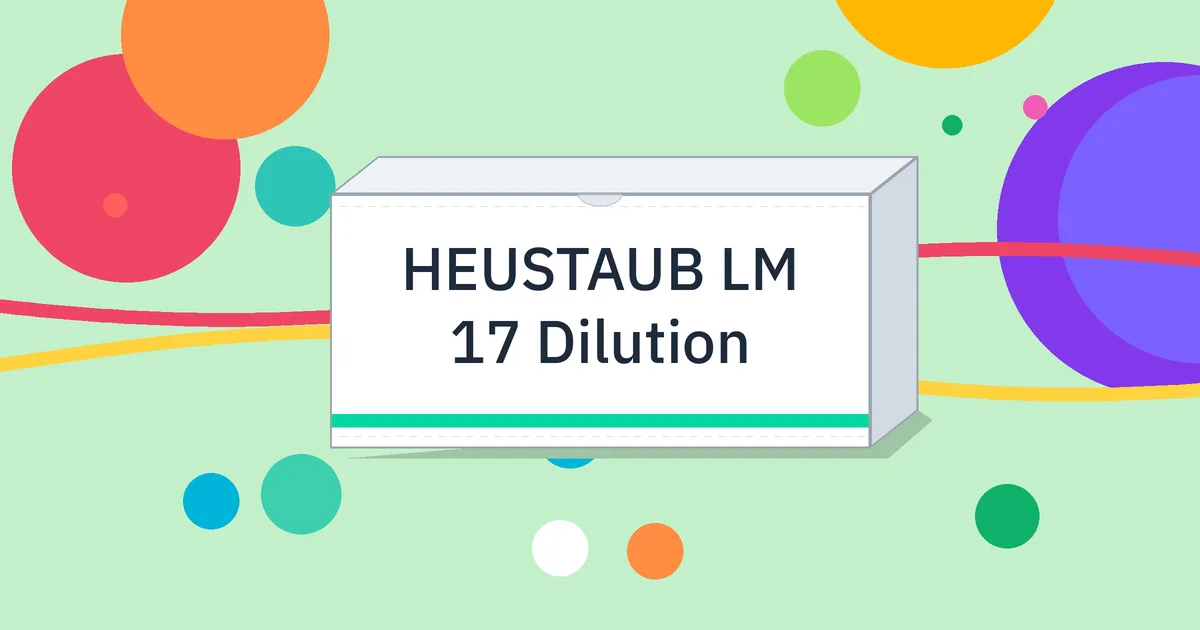 Symbolbild: Packung mit der Aufschrift HEUSTAUB LM 17 Dilution (PZN 12888404) – Verfügbarkeit und Bezug in Apotheken in Frankfurt am Main