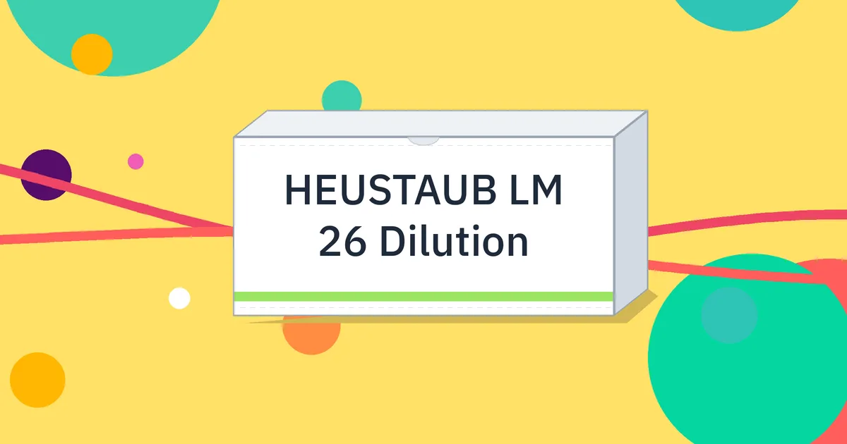 Symbolbild: Packung mit der Aufschrift HEUSTAUB LM 26 Dilution (PZN 12888516) – Verfügbarkeit und Bezug in Apotheken in Frankfurt am Main