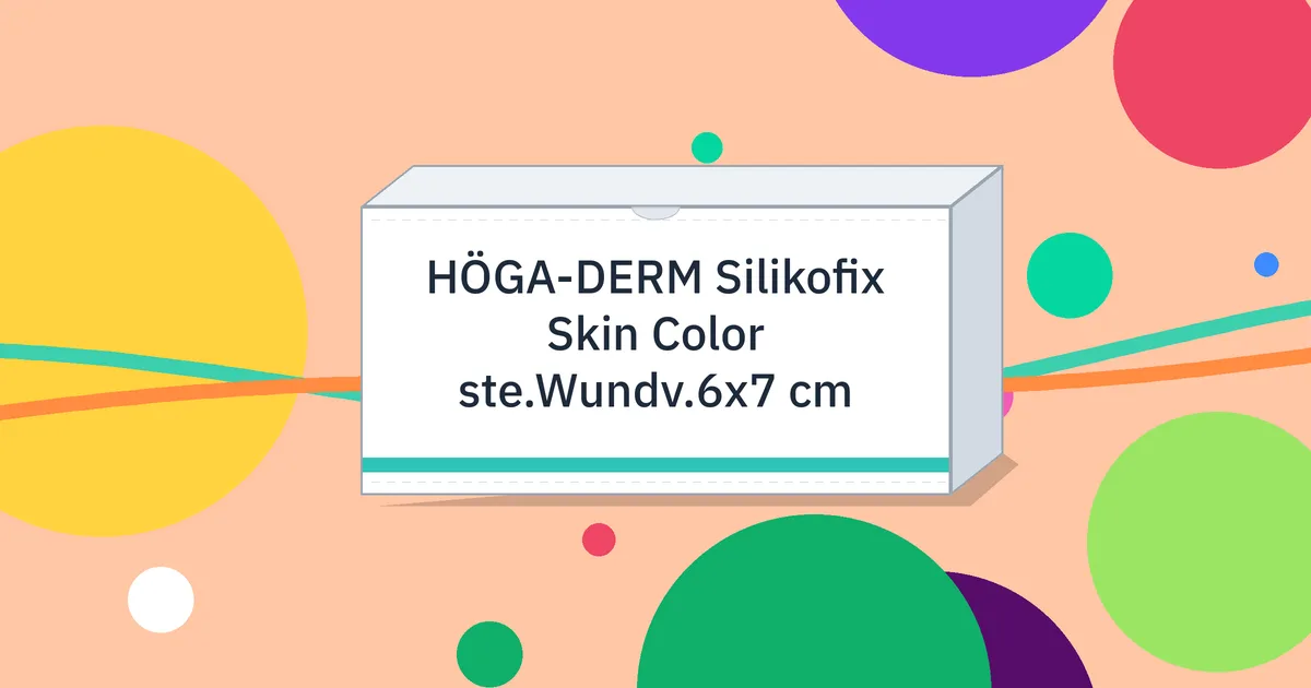 Symbolbild: Packung mit der Aufschrift HÖGA-DERM Silikofix Skin Color ste.Wundv.6x7 cm (PZN 16837208) – Verfügbarkeit und Bezug in Apotheken in Frankfurt am Main