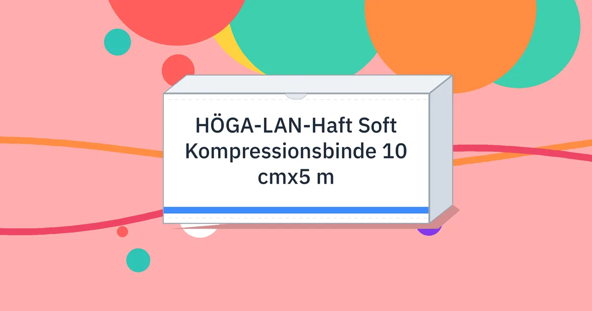 Symbolbild: Packung mit der Aufschrift HÖGA-LAN-Haft Soft Kompressionsbinde 10 cmx5 m (PZN 12399088) – Verfügbarkeit und Bezug in Apotheken in Frankfurt am Main