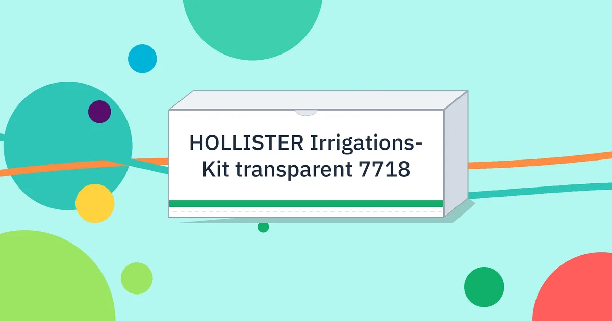 Symbolbild: Packung mit der Aufschrift HOLLISTER Irrigations-Kit transparent 7718 (PZN 02138949) – Verfügbarkeit und Bezug in Apotheken in Frankfurt am Main