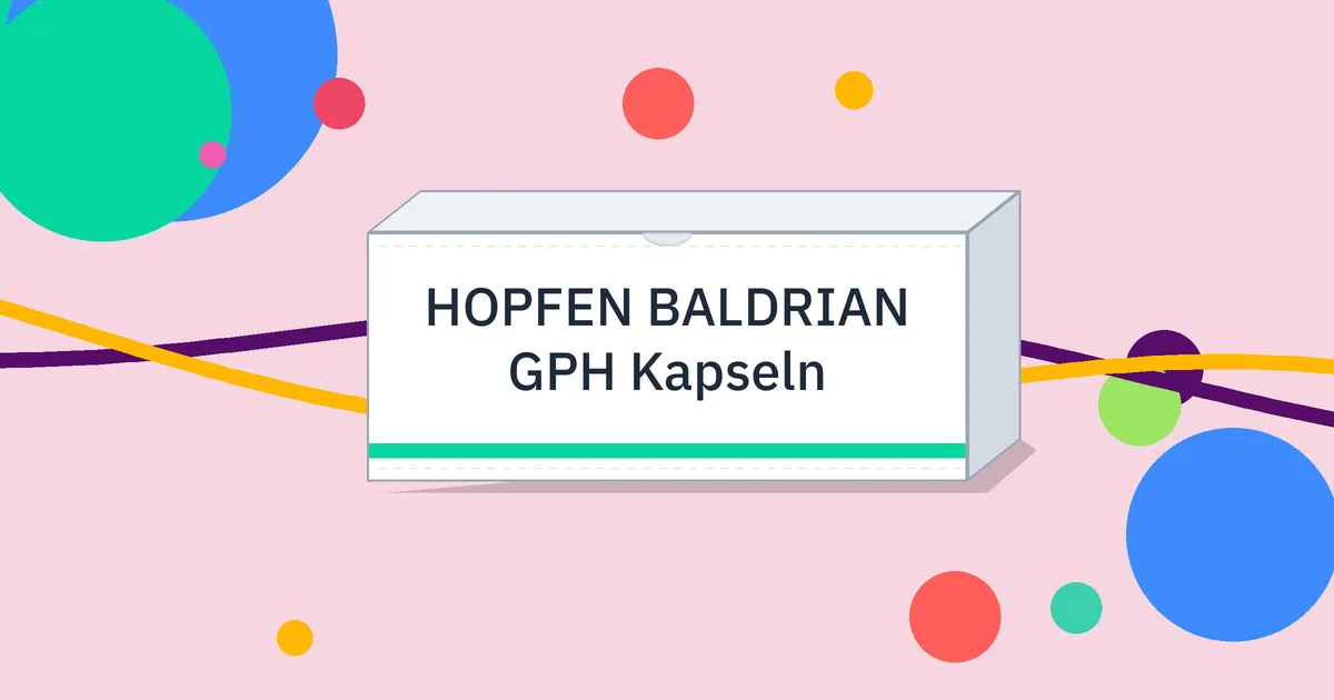 Symbolbild: Packung mit der Aufschrift HOPFEN BALDRIAN GPH Kapseln (PZN 09645388) – Verfügbarkeit und Bezug in Apotheken in Frankfurt am Main