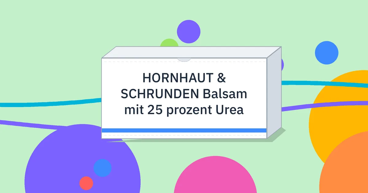 Symbolbild: Packung mit der Aufschrift HORNHAUT & SCHRUNDEN Balsam mit 25 prozent Urea (PZN 11026250) – Verfügbarkeit und Bezug in Apotheken in Frankfurt am Main
