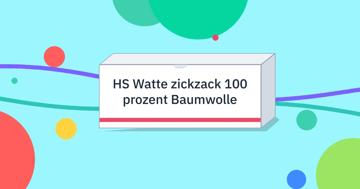 Symbolbild: Packung mit der Aufschrift HS Watte zickzack 100 prozent Baumwolle (PZN 12570139) – Verfügbarkeit und Bezug in Apotheken in Frankfurt am Main