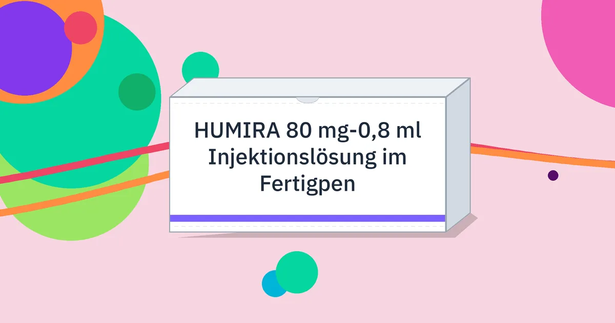Symbolbild: Packung mit der Aufschrift HUMIRA 80 mg-0,8 ml Injektionslösung im Fertigpen (PZN 13516886) – Verfügbarkeit und Bezug in Apotheken in Frankfurt am Main