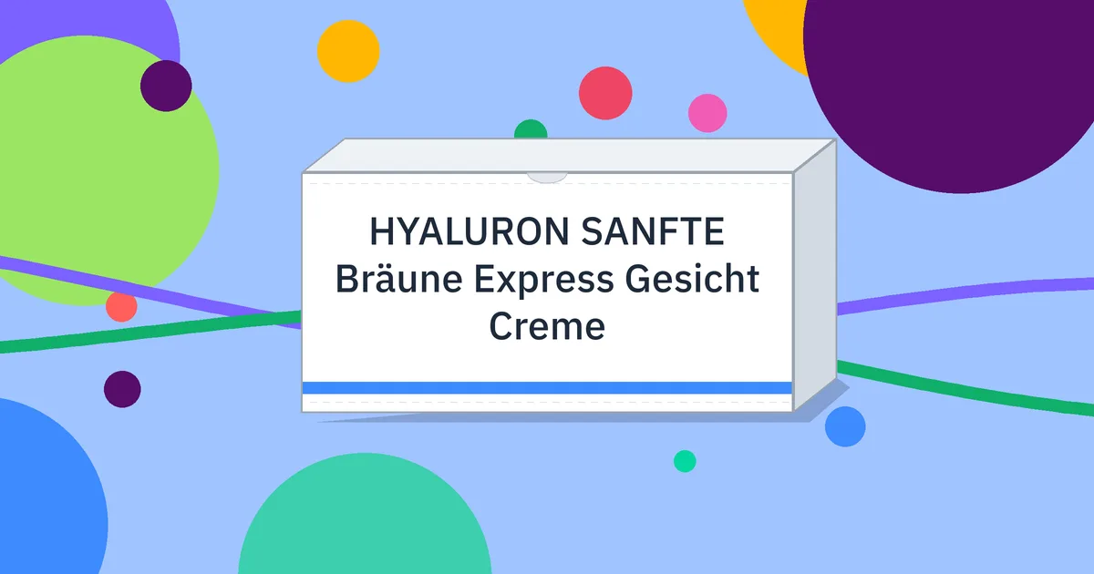 Symbolbild: Packung mit der Aufschrift HYALURON SANFTE Bräune Express Gesicht Creme (PZN 17542490) – Verfügbarkeit und Bezug in Apotheken in Frankfurt am Main
