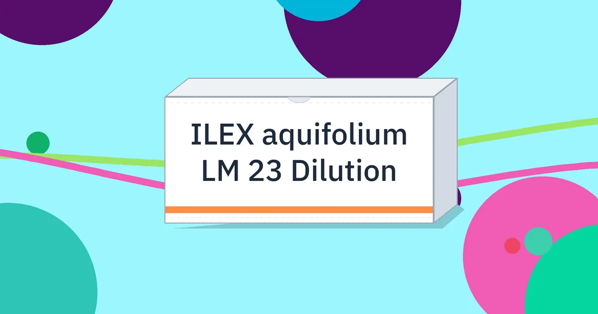 Symbolbild: Packung mit der Aufschrift ILEX aquifolium LM 23 Dilution (PZN 12912203) – Verfügbarkeit und Bezug in Apotheken in Frankfurt am Main