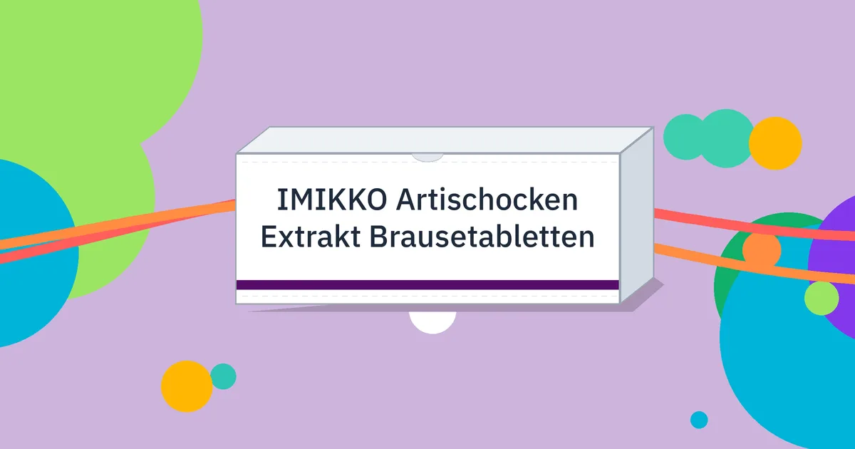 Symbolbild: Packung mit der Aufschrift IMIKKO Artischocken Extrakt Brausetabletten (PZN 19995586) – Verfügbarkeit und Bezug in Apotheken in Frankfurt am Main