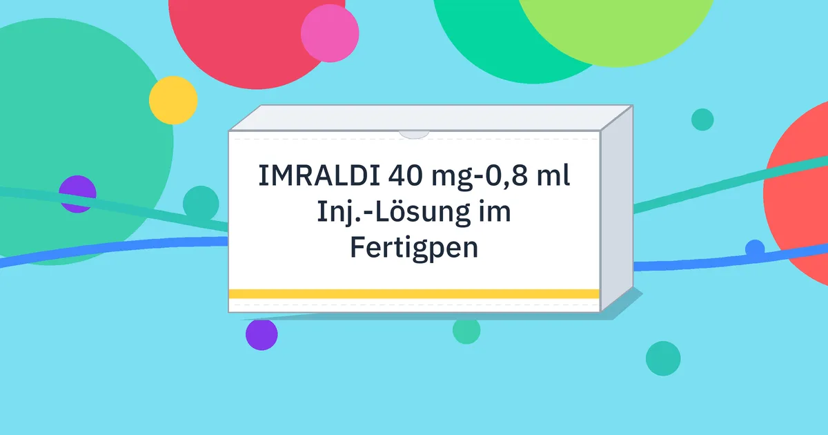 Symbolbild: Packung mit der Aufschrift IMRALDI 40 mg-0,8 ml Inj.-Lösung im Fertigpen (PZN 16010236) – Verfügbarkeit und Bezug in Apotheken in Frankfurt am Main