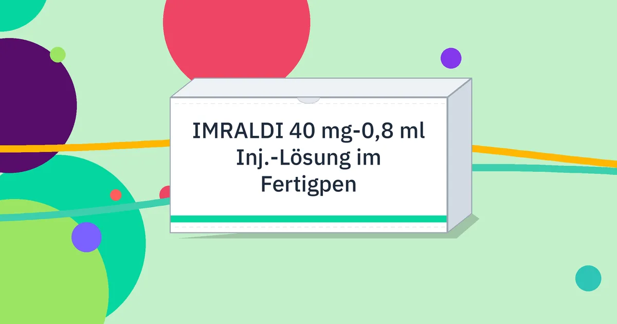 Symbolbild: Packung mit der Aufschrift IMRALDI 40 mg-0,8 ml Inj.-Lösung im Fertigpen (PZN 17312577) – Verfügbarkeit und Bezug in Apotheken in Frankfurt am Main