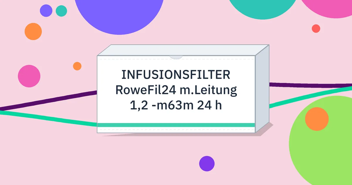 Symbolbild: Packung mit der Aufschrift INFUSIONSFILTER RoweFil24 m.Leitung 1,2 -m63m 24 h (PZN 09337540) – Verfügbarkeit und Bezug in Apotheken in Frankfurt am Main