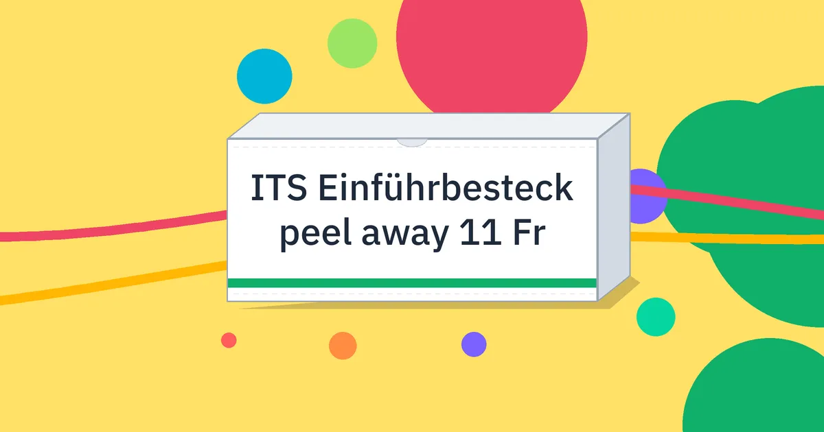 Symbolbild: Packung mit der Aufschrift ITS Einführbesteck peel away 11 Fr (PZN 13650449) – Verfügbarkeit und Bezug in Apotheken in Frankfurt am Main