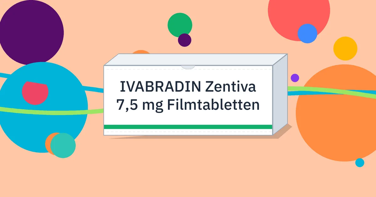 Symbolbild: Packung mit der Aufschrift IVABRADIN Zentiva 7,5 mg Filmtabletten (PZN 13819138) – Verfügbarkeit und Bezug in Apotheken in Frankfurt am Main