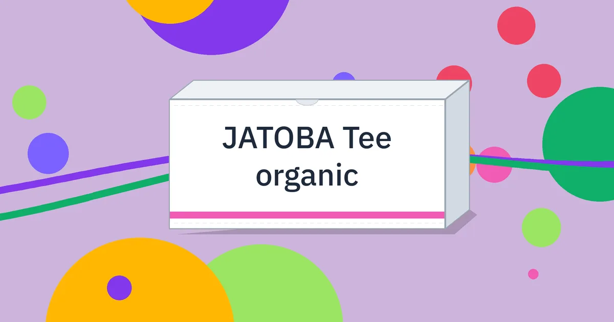 Symbolbild: Packung mit der Aufschrift JATOBA Tee organic (PZN 06579455) – Verfügbarkeit und Bezug in Apotheken in Frankfurt am Main
