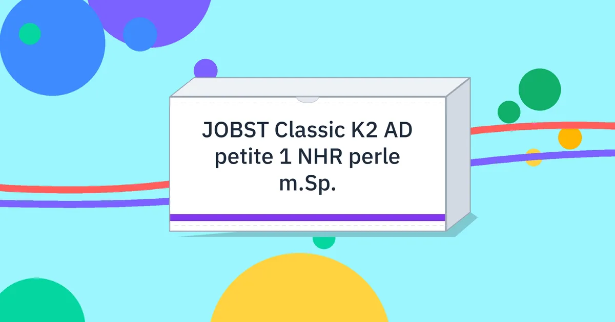 Symbolbild: Packung mit der Aufschrift JOBST Classic K2 AD petite 1 NHR perle m.Sp. (PZN 13060860) – Verfügbarkeit und Bezug in Apotheken in Frankfurt am Main