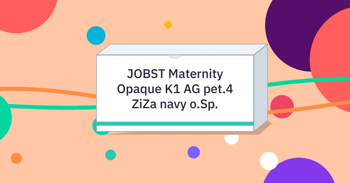 Symbolbild: Packung mit der Aufschrift JOBST Maternity Opaque K1 AG pet.4 ZiZa navy o.Sp. (PZN 15859596) – Verfügbarkeit und Bezug in Apotheken in Frankfurt am Main