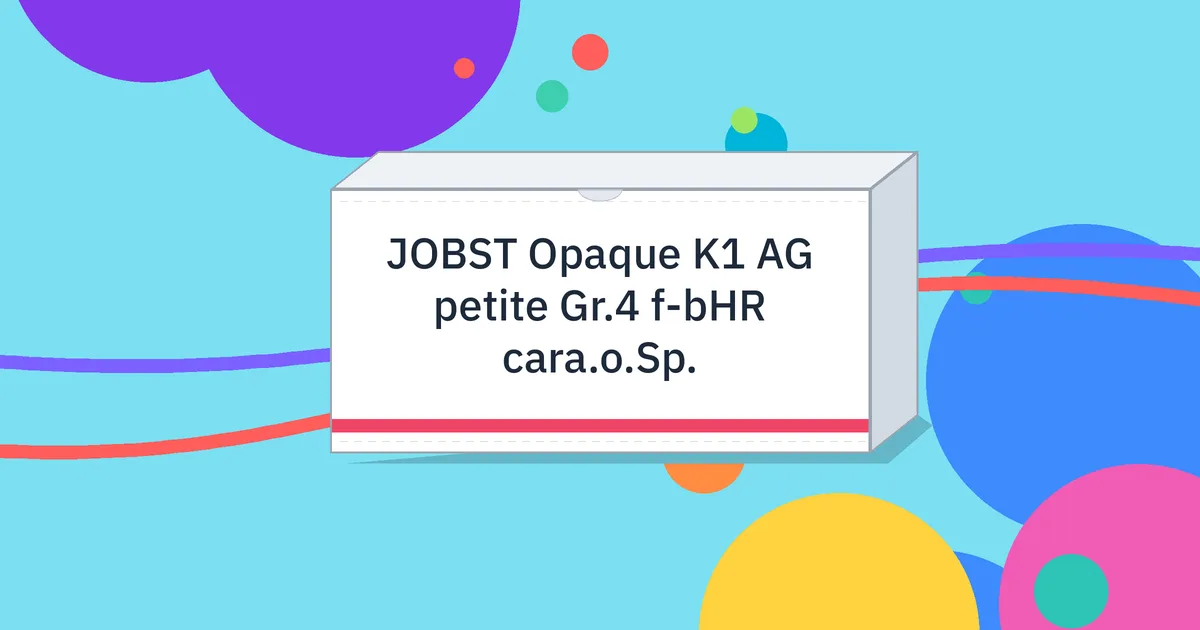 Symbolbild: Packung mit der Aufschrift JOBST Opaque K1 AG petite Gr.4 f-bHR cara.o.Sp. (PZN 13160308) – Verfügbarkeit und Bezug in Apotheken in Frankfurt am Main