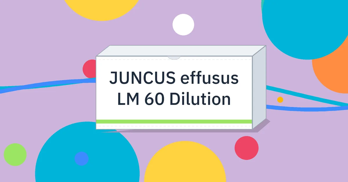Symbolbild: Packung mit der Aufschrift JUNCUS effusus LM 60 Dilution (PZN 13564419) – Verfügbarkeit und Bezug in Apotheken in Frankfurt am Main
