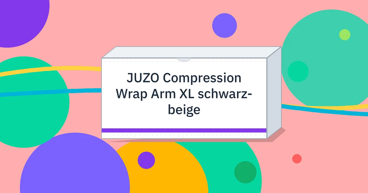 Symbolbild: Packung mit der Aufschrift JUZO Compression Wrap Arm XL schwarz-beige (PZN 16143629) – Verfügbarkeit und Bezug in Apotheken in Frankfurt am Main