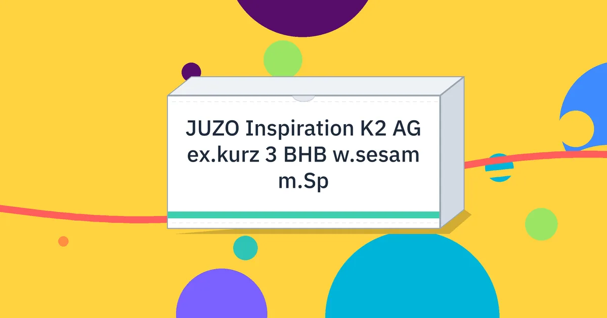 Symbolbild: Packung mit der Aufschrift JUZO Inspiration K2 AG ex.kurz 3 BHB w.sesam m.Sp (PZN 14851233) – Verfügbarkeit und Bezug in Apotheken in Frankfurt am Main