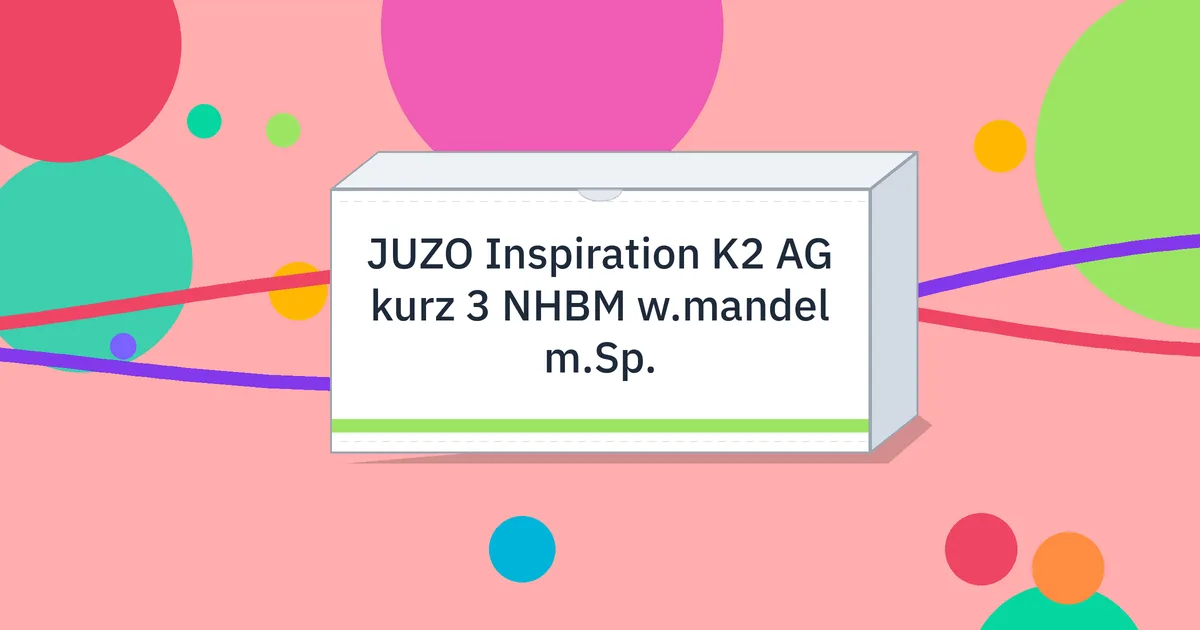Symbolbild: Packung mit der Aufschrift JUZO Inspiration K2 AG kurz 3 NHBM w.mandel m.Sp. (PZN 14921703) – Verfügbarkeit und Bezug in Apotheken in Frankfurt am Main