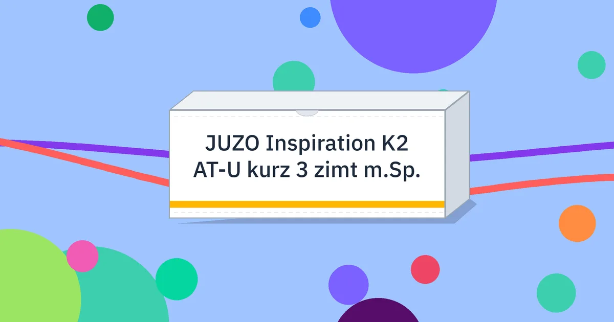 Symbolbild: Packung mit der Aufschrift JUZO Inspiration K2 AT-U kurz 3 zimt m.Sp. (PZN 14929082) – Verfügbarkeit und Bezug in Apotheken in Frankfurt am Main