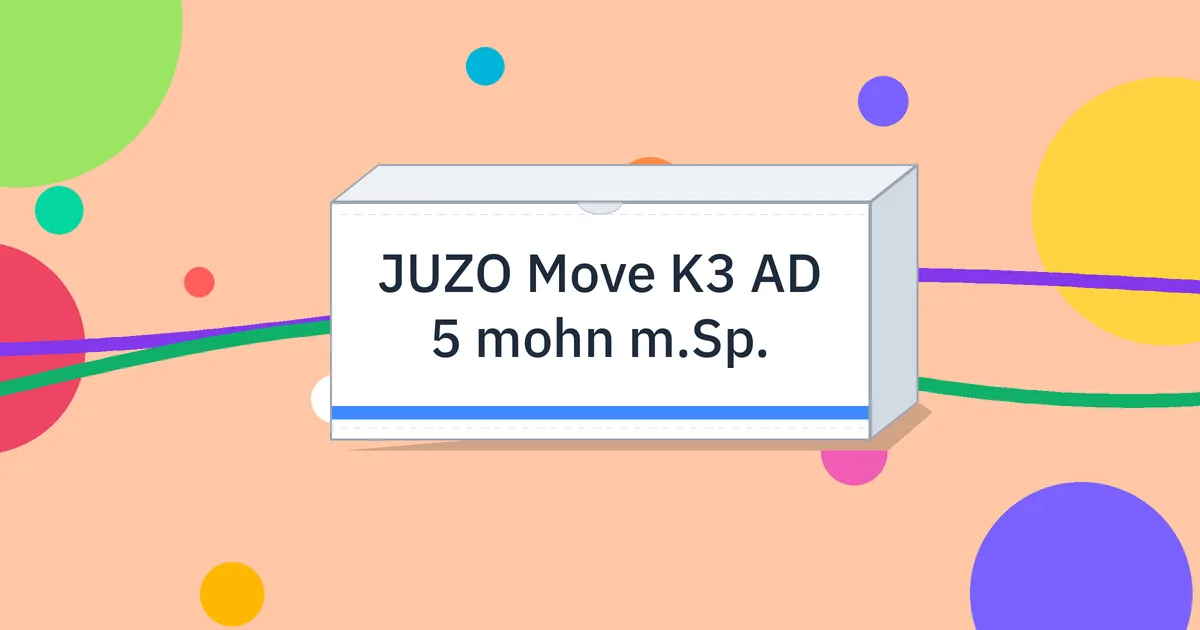 Symbolbild: Packung mit der Aufschrift JUZO Move K3 AD 5 mohn m.Sp. (PZN 18570577) – Verfügbarkeit und Bezug in Apotheken in Frankfurt am Main