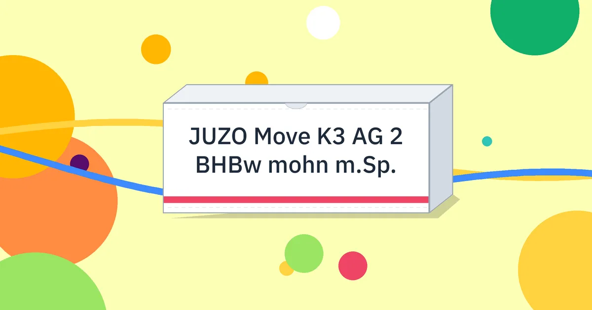 Symbolbild: Packung mit der Aufschrift JUZO Move K3 AG 2 BHBw mohn m.Sp. (PZN 18587709) – Verfügbarkeit und Bezug in Apotheken in Frankfurt am Main