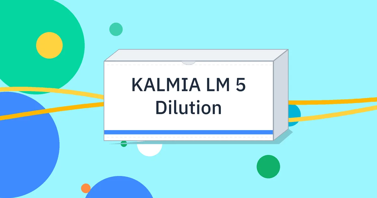 Symbolbild: Packung mit der Aufschrift KALMIA LM 5 Dilution (PZN 12927564) – Verfügbarkeit und Bezug in Apotheken in Frankfurt am Main