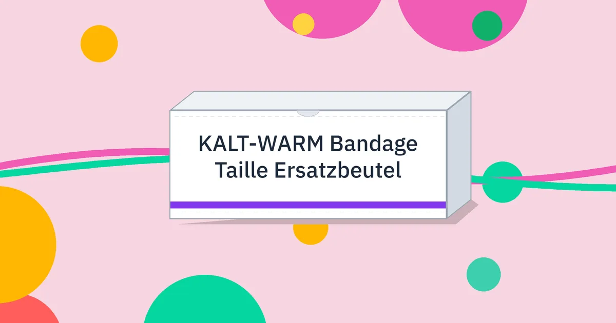 Symbolbild: Packung mit der Aufschrift KALT-WARM Bandage Taille Ersatzbeutel (PZN 06799116) – Verfügbarkeit und Bezug in Apotheken in Frankfurt am Main