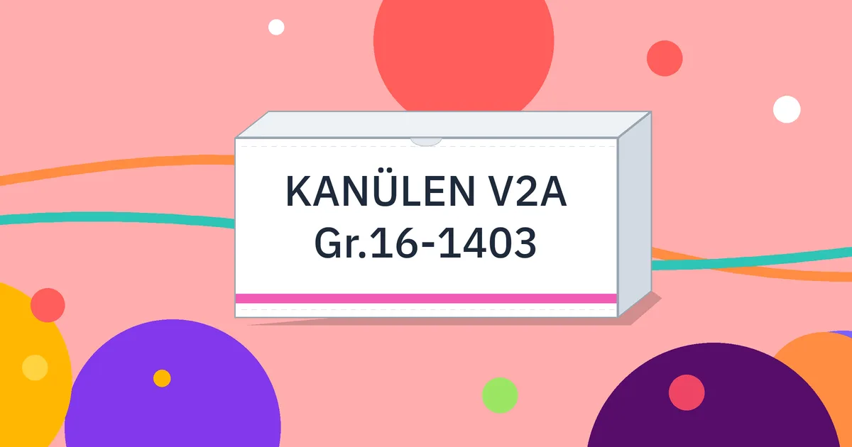 Symbolbild: Packung mit der Aufschrift KANÜLEN V2A Gr.16-1403 (PZN 01963611) – Verfügbarkeit und Bezug in Apotheken in Frankfurt am Main