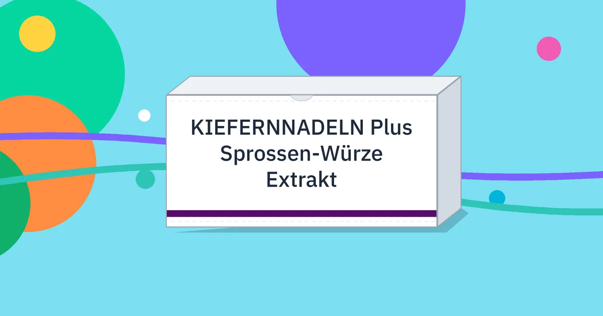 Symbolbild: Packung mit der Aufschrift KIEFERNNADELN Plus Sprossen-Würze Extrakt (PZN 17629050) – Verfügbarkeit und Bezug in Apotheken in Frankfurt am Main