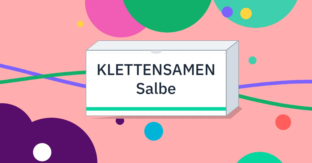 Symbolbild: Packung mit der Aufschrift KLETTENSAMEN Salbe (PZN 18091776) – Verfügbarkeit und Bezug in Apotheken in Frankfurt am Main