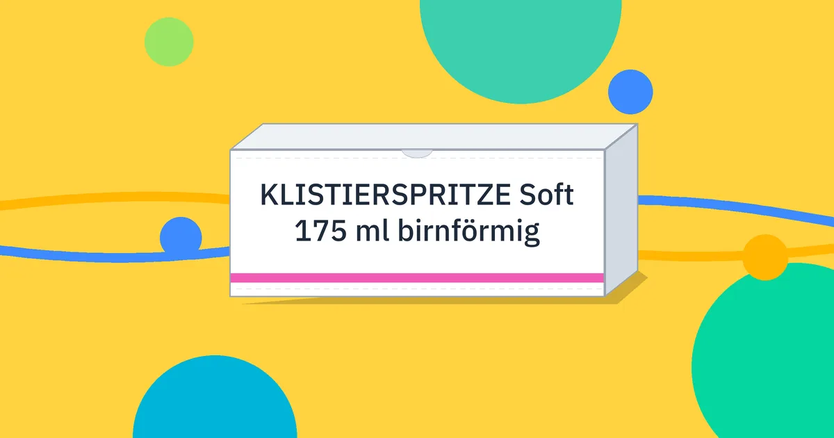 Symbolbild: Packung mit der Aufschrift KLISTIERSPRITZE Soft 175 ml birnförmig (PZN 19101867) – Verfügbarkeit und Bezug in Apotheken in Frankfurt am Main