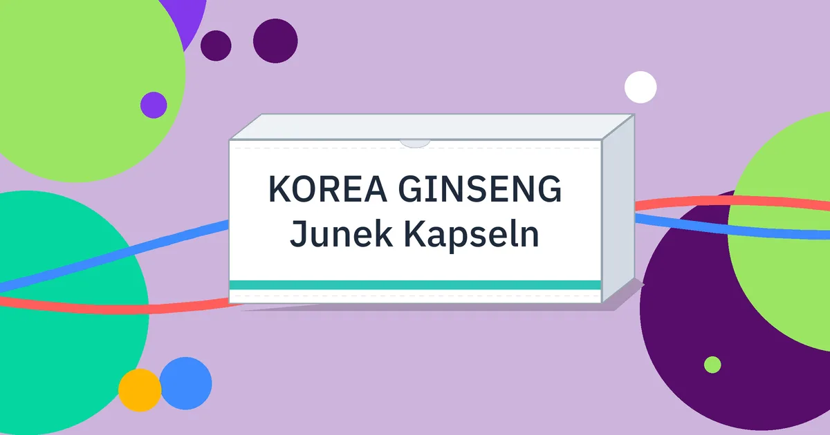 Symbolbild: Packung mit der Aufschrift KOREA GINSENG Junek Kapseln (PZN 00283417) – Verfügbarkeit und Bezug in Apotheken in Frankfurt am Main