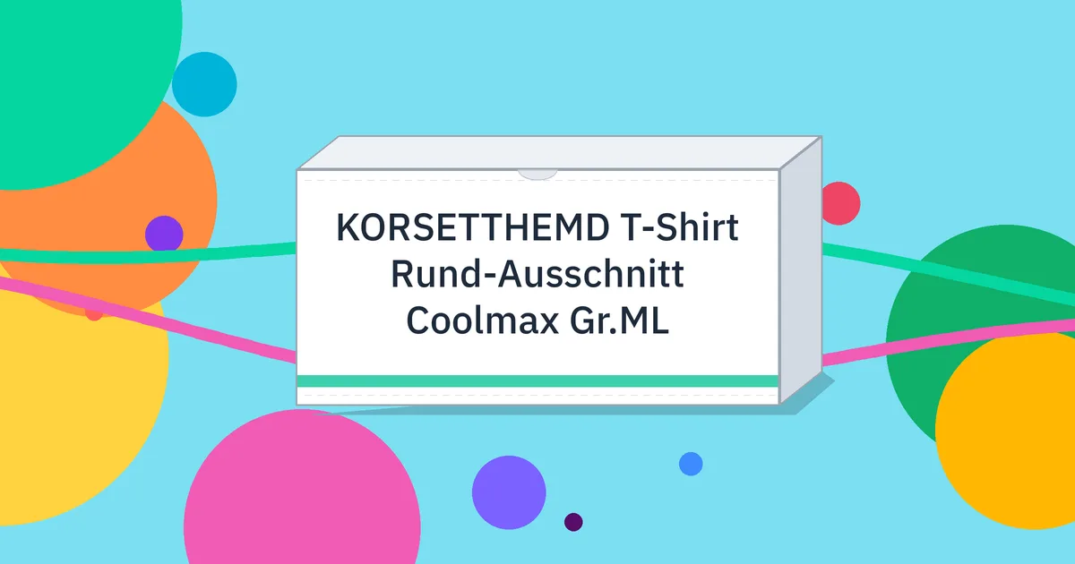 Symbolbild: Packung mit der Aufschrift KORSETTHEMD T-Shirt Rund-Ausschnitt Coolmax Gr.ML (PZN 15862368) – Verfügbarkeit und Bezug in Apotheken in Frankfurt am Main