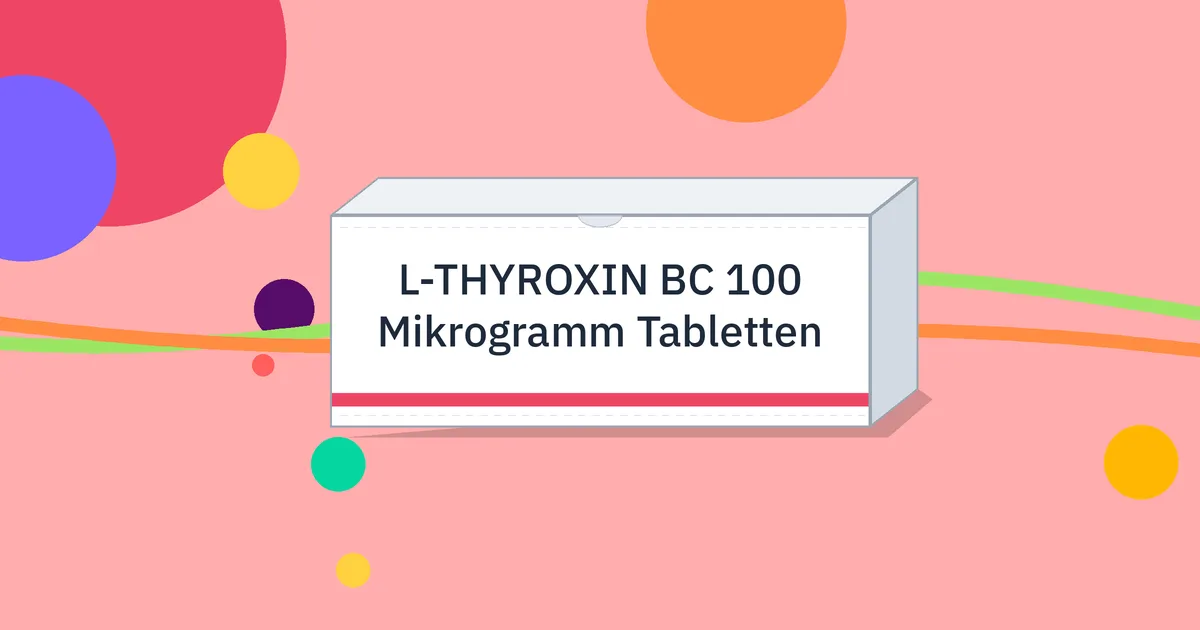 Symbolbild: Packung mit der Aufschrift L-THYROXIN BC 100 Mikrogramm Tabletten (PZN 17627677) – Verfügbarkeit und Bezug in Apotheken in Frankfurt am Main
