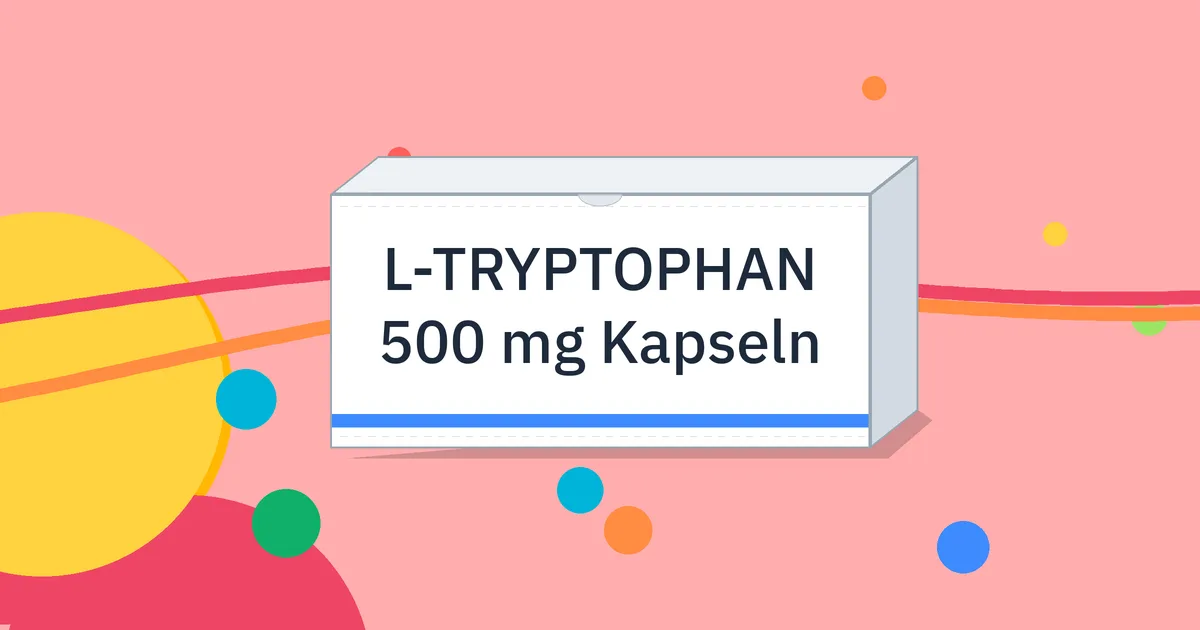 Symbolbild: Packung mit der Aufschrift L-TRYPTOPHAN 500 mg Kapseln (PZN 13835195) – Verfügbarkeit und Bezug in Apotheken in Frankfurt am Main