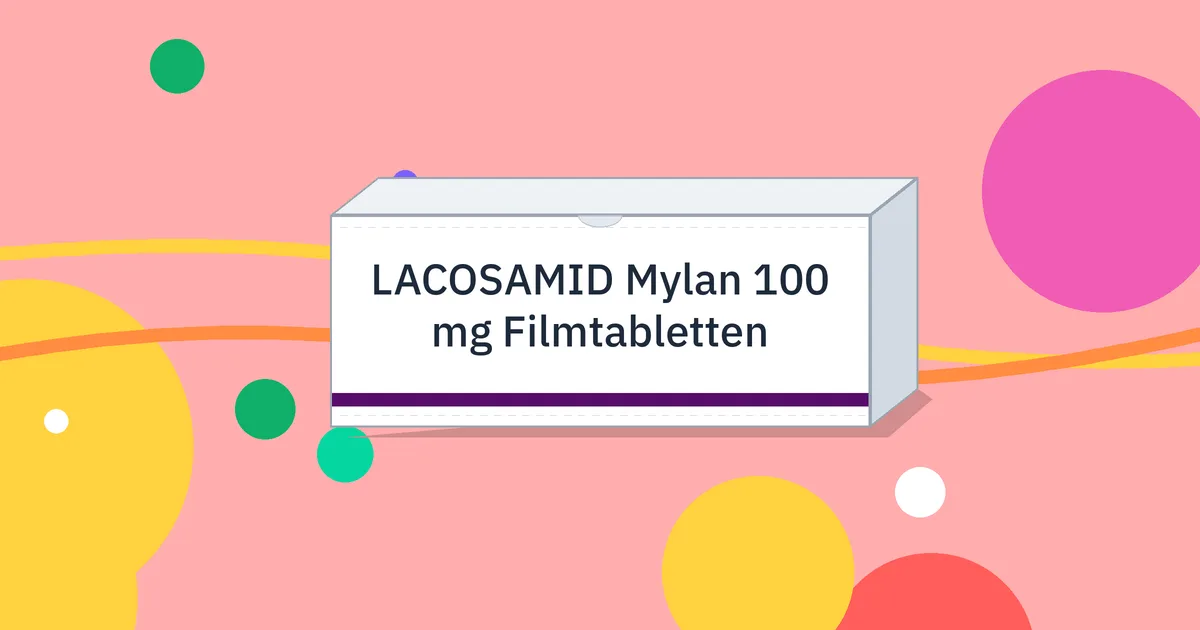 Symbolbild: Packung mit der Aufschrift LACOSAMID Mylan 100 mg Filmtabletten (PZN 17592223) – Verfügbarkeit und Bezug in Apotheken in Frankfurt am Main