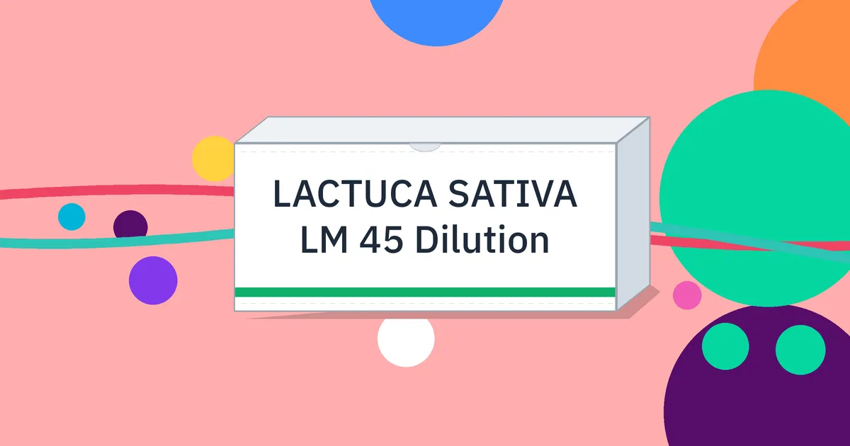 Symbolbild: Packung mit der Aufschrift LACTUCA SATIVA LM 45 Dilution (PZN 13521545) – Verfügbarkeit und Bezug in Apotheken in Frankfurt am Main