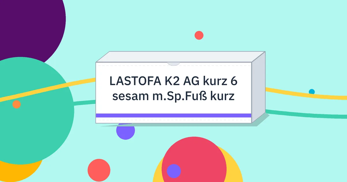 Symbolbild: Packung mit der Aufschrift LASTOFA K2 AG kurz 6 sesam m.Sp.Fuß kurz (PZN 13807810) – Verfügbarkeit und Bezug in Apotheken in Frankfurt am Main