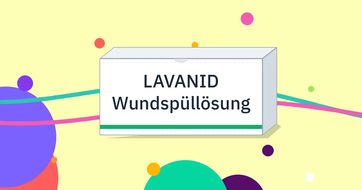 Symbolbild: Packung mit der Aufschrift LAVANID Wundspüllösung (PZN 20328352) – Verfügbarkeit und Bezug in Apotheken in Frankfurt am Main