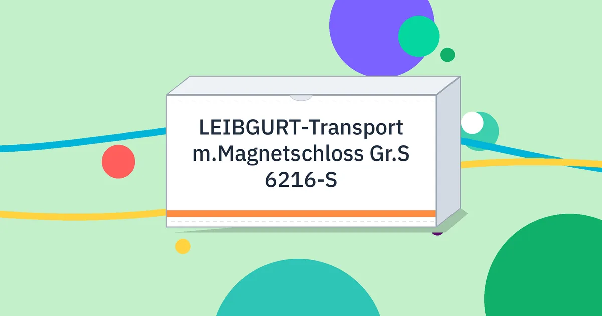 Symbolbild: Packung mit der Aufschrift LEIBGURT-Transport m.Magnetschloss Gr.S 6216-S (PZN 13586332) – Verfügbarkeit und Bezug in Apotheken in Frankfurt am Main