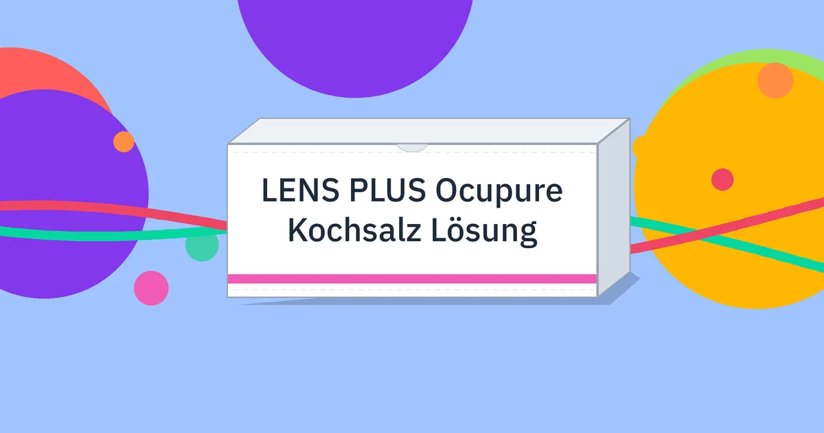 Symbolbild: Packung mit der Aufschrift LENS PLUS Ocupure Kochsalz Lösung (PZN 04315315) – Verfügbarkeit und Bezug in Apotheken in Frankfurt am Main