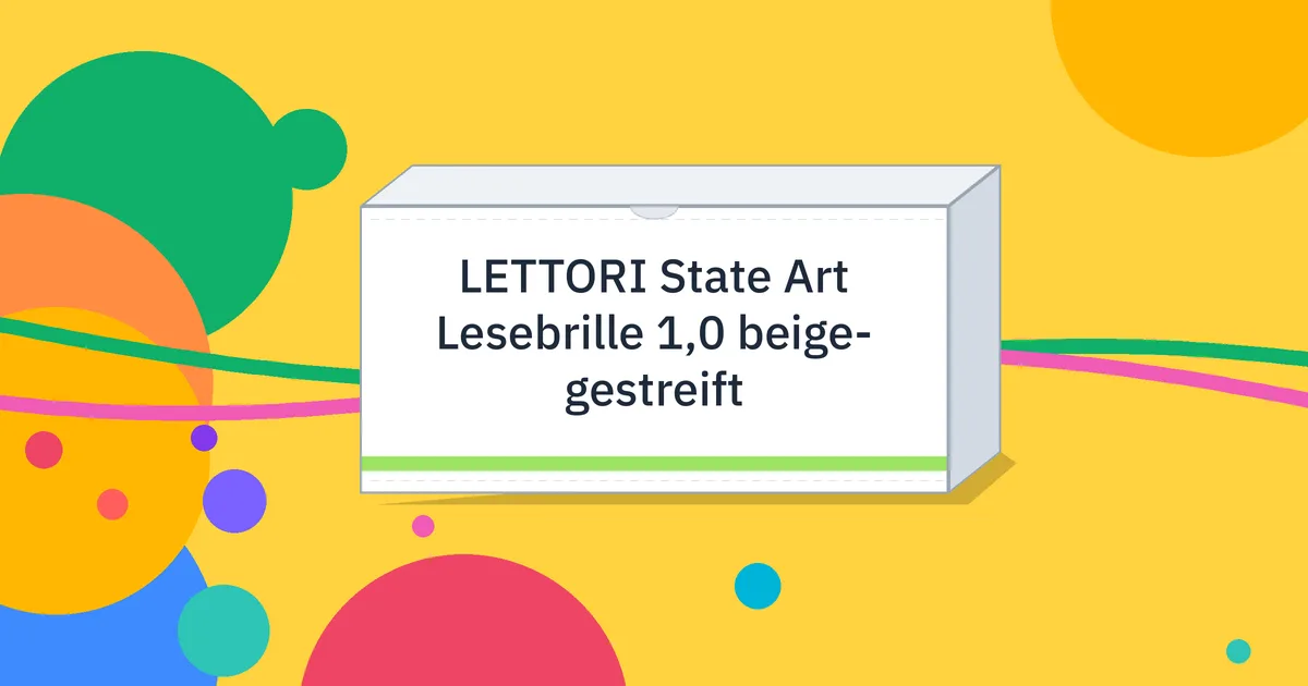 Symbolbild: Packung mit der Aufschrift LETTORI State Art Lesebrille 1,0 beige-gestreift (PZN 11056274) – Verfügbarkeit und Bezug in Apotheken in Frankfurt am Main