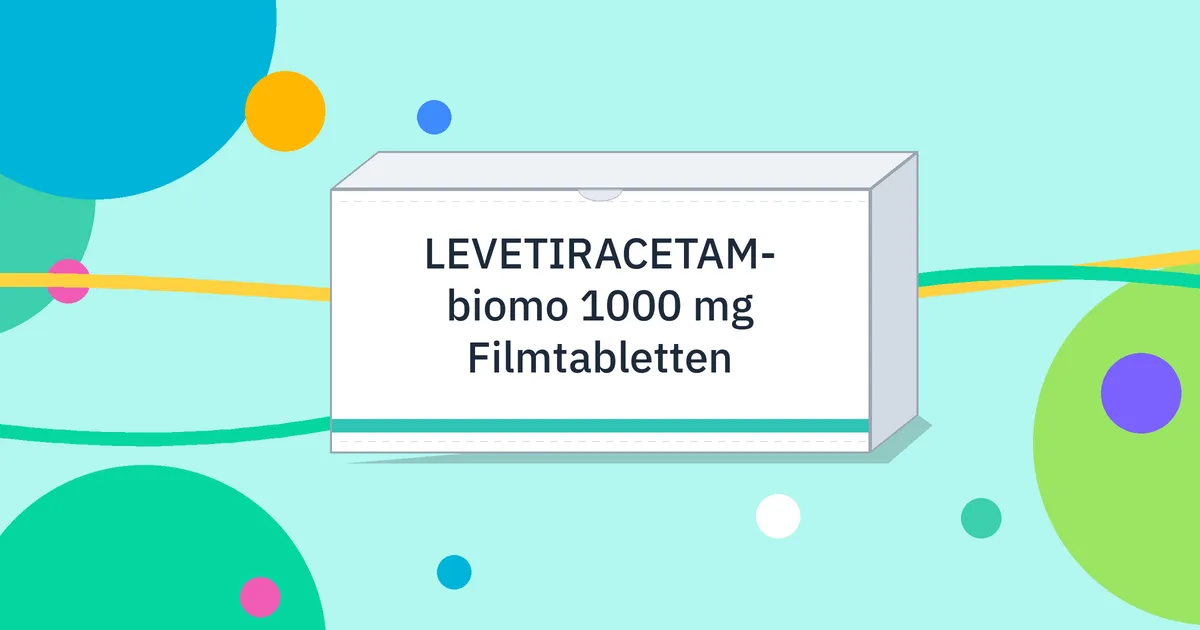 Symbolbild: Packung mit der Aufschrift LEVETIRACETAM-biomo 1000 mg Filmtabletten (PZN 08930632) – Verfügbarkeit und Bezug in Apotheken in Frankfurt am Main