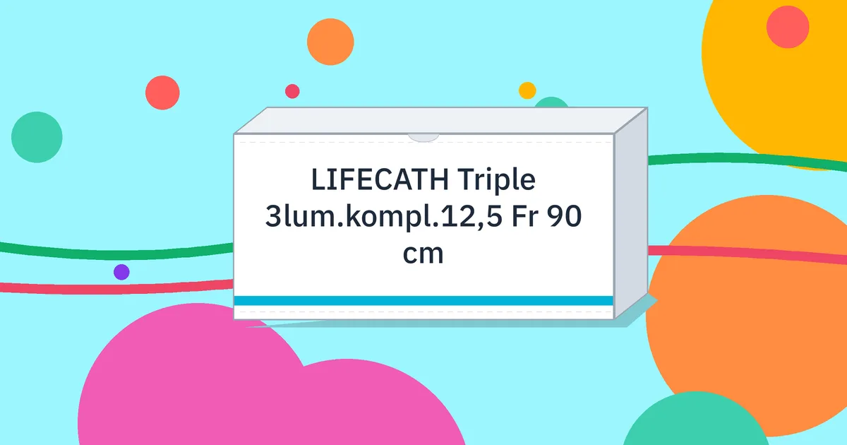 Symbolbild: Packung mit der Aufschrift LIFECATH Triple 3lum.kompl.12,5 Fr 90 cm (PZN 09397884) – Verfügbarkeit und Bezug in Apotheken in Frankfurt am Main
