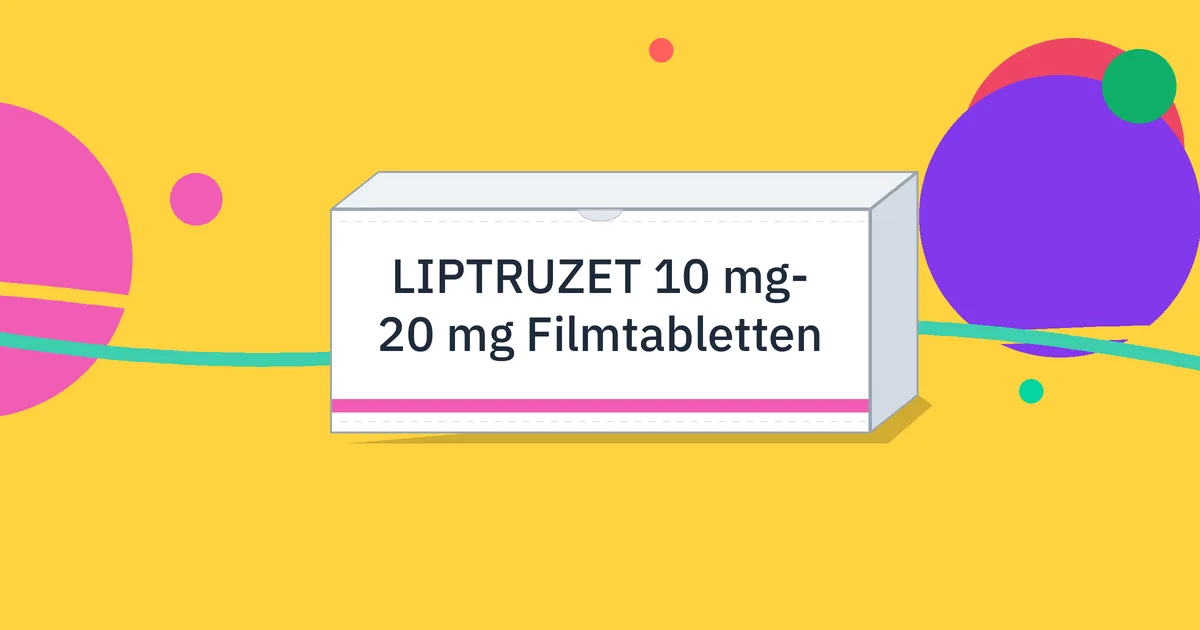 Symbolbild: Packung mit der Aufschrift LIPTRUZET 10 mg-20 mg Filmtabletten (PZN 14403836) – Verfügbarkeit und Bezug in Apotheken in Frankfurt am Main