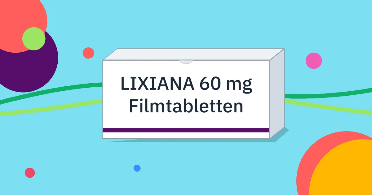 Symbolbild: Packung mit der Aufschrift LIXIANA 60 mg Filmtabletten (PZN 10714284) – Verfügbarkeit und Bezug in Apotheken in Frankfurt am Main