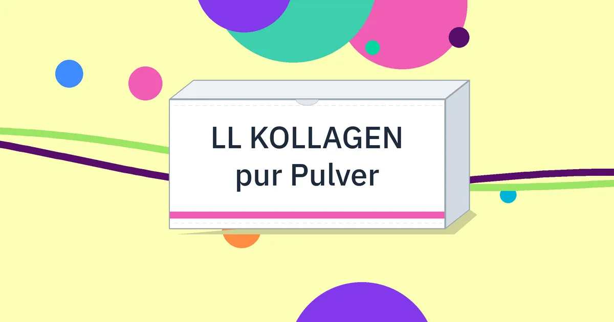 Symbolbild: Packung mit der Aufschrift LL KOLLAGEN pur Pulver (PZN 20848413) – Verfügbarkeit und Bezug in Apotheken in Frankfurt am Main